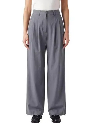 PT TORINO Pt Torino Frankie Cotton Palazzo Trousers Grey