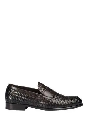 DOUCAL'S Woven Leather Loafers - Dark