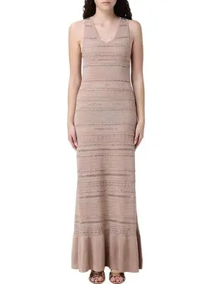 Liu Jo Viscose Blend V-neck Maxi Dress - Pink