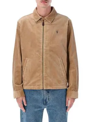 Polo Ralph Lauren Polo Ralph Lauren Wynton Velvet Shirt Jacket With Embroidered Logo Camel