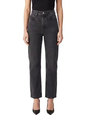 ANINE BING Anine Bing Jane High-Waisted Cropped Jeans In Stretch Denim Grey