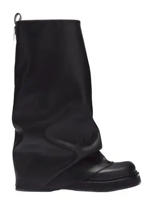 Attico Flat Ankle Boots - Black