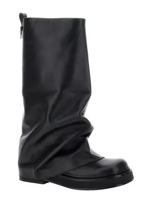 Attico Flat Ankle Boots - Black
