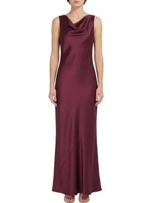 Norma Kamali Norma Kamali Satin Maxi Slip Dress Red