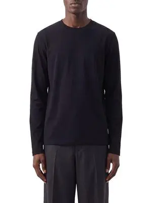 JIL SANDER Long-sleeved Cotton T-shirt With Crew Neck - Black