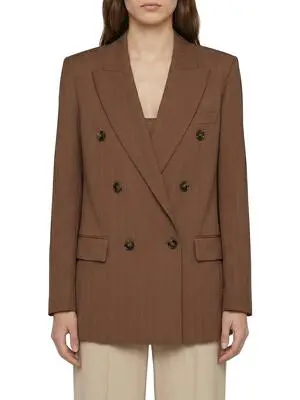 Stella McCartney Double-breasted Viscose Blazer - Brown