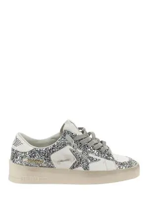 GOLDEN GOOSE Glitter Star Sneakers - Silver