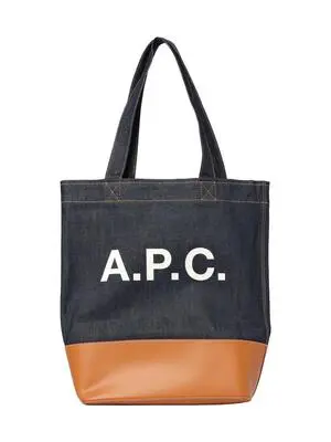 A.p.c. Alex Tote Denim And Leather Shoulder Bag - Brown