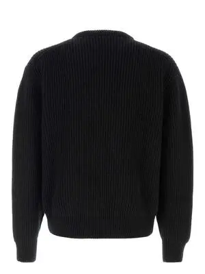 JIL SANDER Long-sleeved Crewneck Sweater In Pure Wool - Black