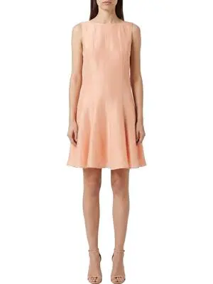 Khaite Sleeveless Flare Dress - Peach