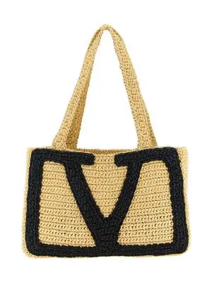 Valentino Garavani Valentino Garavani Viva Superstar Crochet Raffia Tote Bag Hazel