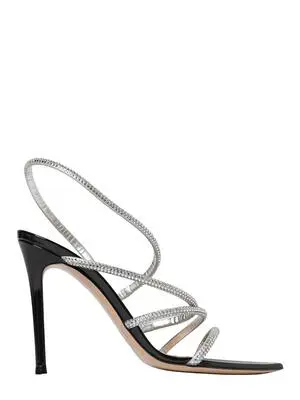 GIANVITO ROSSI Embellished Strappy Heeled Sandals - Silver