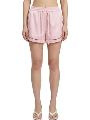 Off-White Viscose Blend Sport Shorts - Pink