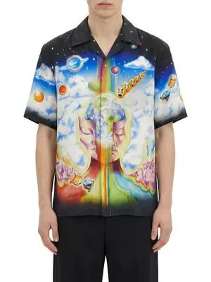 Casablanca The Essential Experience Printed Silk Shirt Red