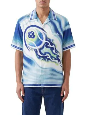 Casablanca The Essential Experience Printed Silk Shirt Yellow