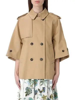FAY Stretch Cotton Gabardine Trench Coat - Camel