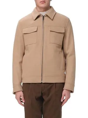 MANUEL RITZ Zip-up Jacket With Spread Collar - Camel