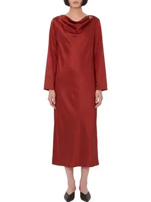 Loulou De Saison Silk Midi Dress - Red
