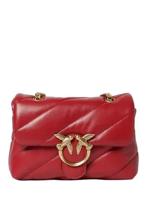 Pinko Pinko Quilted Leather Mini Bag With Chain Strap Red