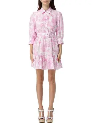 MC2 SAINT BARTH Tropical Print Cotton Mini Dress - Pink
