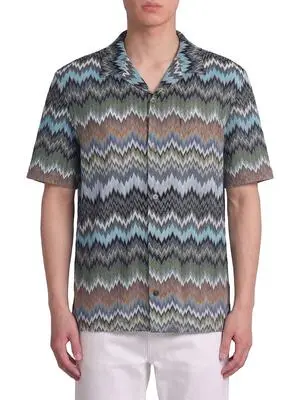 Missoni Casual Viscose Shirt With Zigzag Print - Multicolor