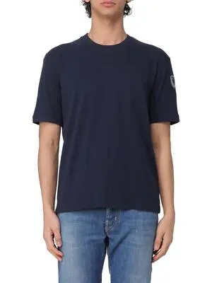 BLAUER. Cotton T-shirt With Logo - Blue