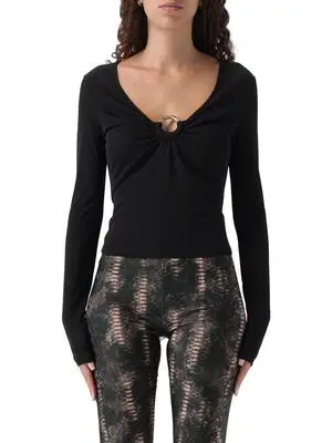 Just Cavalli Long Sleeve Top With Embellished Detail - Black