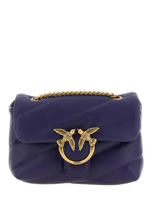 Pinko Quilted Leather Crossbody Bag With Chain Strap - Violet