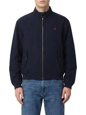 Polo Ralph Lauren Cotton Bomber Jacket With Embroidered Logo - Blue