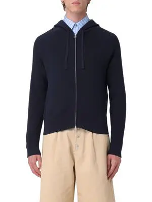 CARRER Hooded Cotton Cardigan With Two-way Zip Closure - Blue