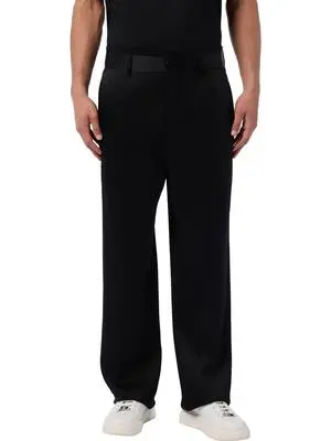 BILLIONAIRE Satin Wide-leg Trousers - Black