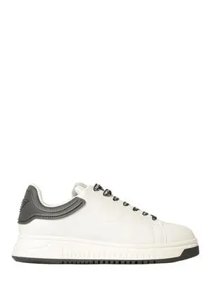 Emporio Armani Leather Low-top Sneakers - Grey