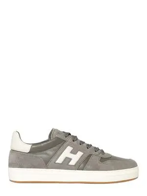 Hogan H-tv Suede And Calfskin Sneakers - Grey