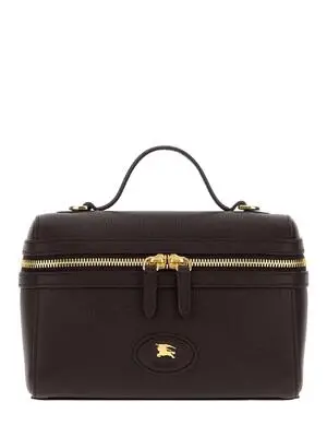 Burberry Bloomsbury Grained Calfskin Leather Beauty Case With Ekd Logo Beige