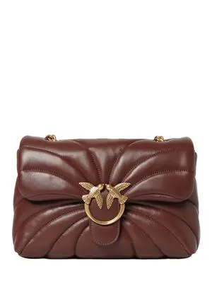 Pinko Quilted Leather Shoulder Bag With Chain Strap - Red