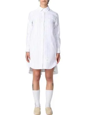 Thom Browne Striped Shirt Dress - Red