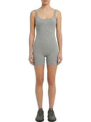 MARINE SERRE Stretch Cotton Blend Jumpsuit - Grey