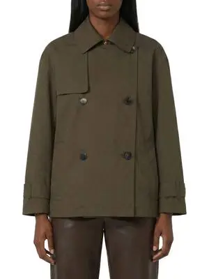 Max Mara Max Mara The Cube Zeno Double Breasted Short Trench Coat Green