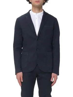 MASON'S Single Breasted Cotton And Linen Blazer - Blue