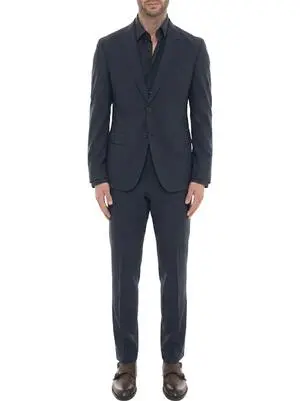 BOSS Single-breasted Dress In Virgin Wool - Blue