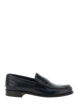 Church's Robin Brushed Leather Brogue Loafers - Blue