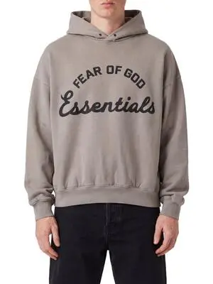 Fear Of God Cotton Hoodie With Logo And Dropped Shoulders - Grey