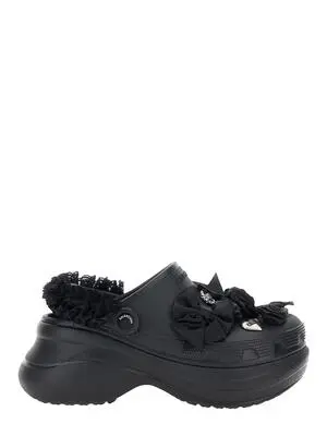 Balenciaga X Crocs Embellished Eva Platform Mules - Black