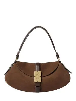 GANNI B-kat Bag In Recycled Suede - Coffee