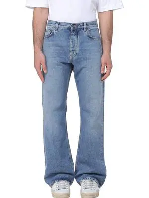 Off-White Cotton Flared Jeans - Denim