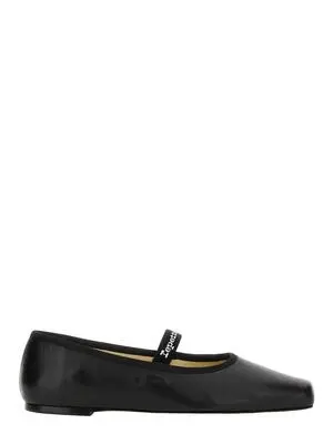 Repetto Lizbeth Calfskin Mary Jane Flats With Square Toe - Black