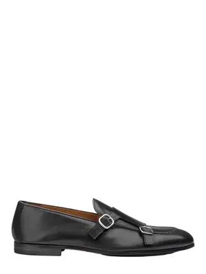 DOUCAL'S Leather Monk Strap Shoes - Black