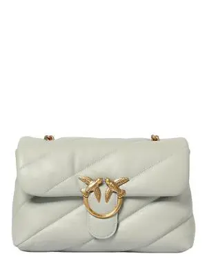 Pinko Puffy Shoulder Bag With Chain Strap - Grey