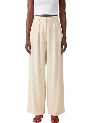 Momoni Wide Leg Palazzo Trousers - White