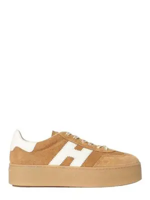 Hogan H698 Suede Lace-up Platform Sneakers - Brown